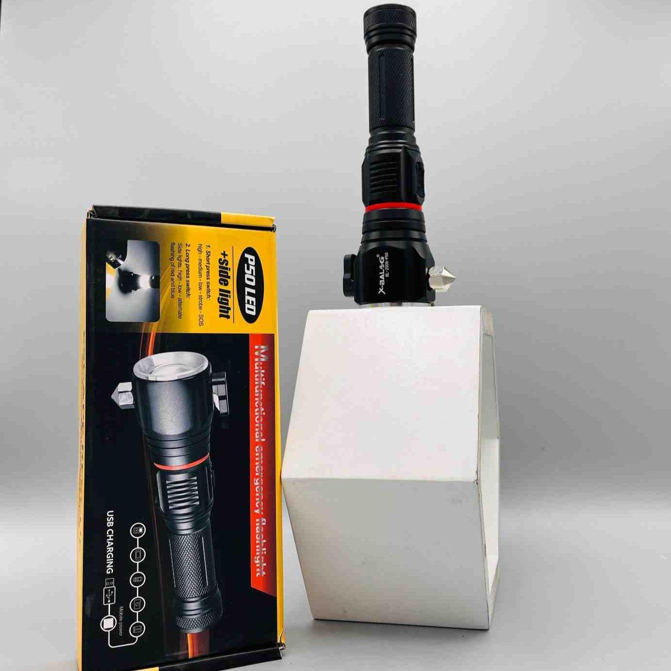 Flashlight with Safety Hammer Sider Light Torch Light | Flashlight for ...